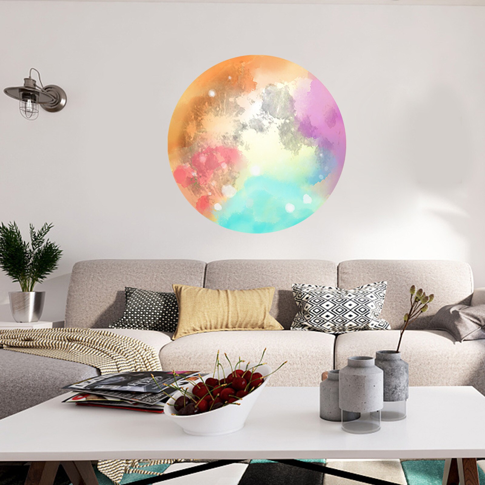 25# Rainbow Moon Stickers Glow Luminous Wall Stick... – Grandado