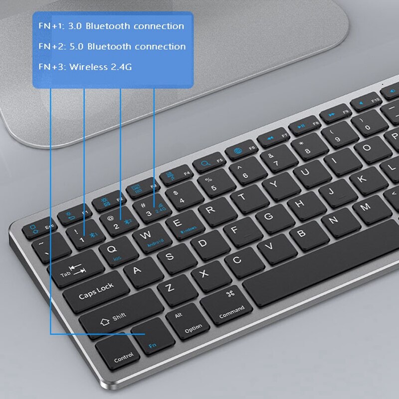 Wireless Keyboard and Mouse Set Dual-Mode Bluetoot... – Grandado