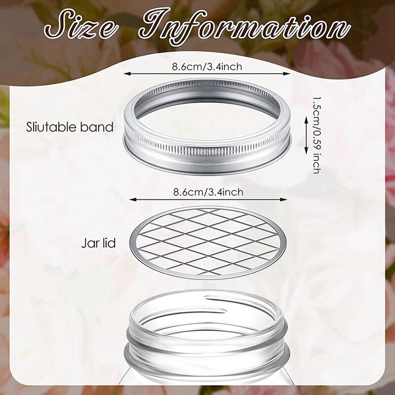 15 Pieces Flower Mason Jar Frog Lids 3.4 Inches Fl... – Grandado