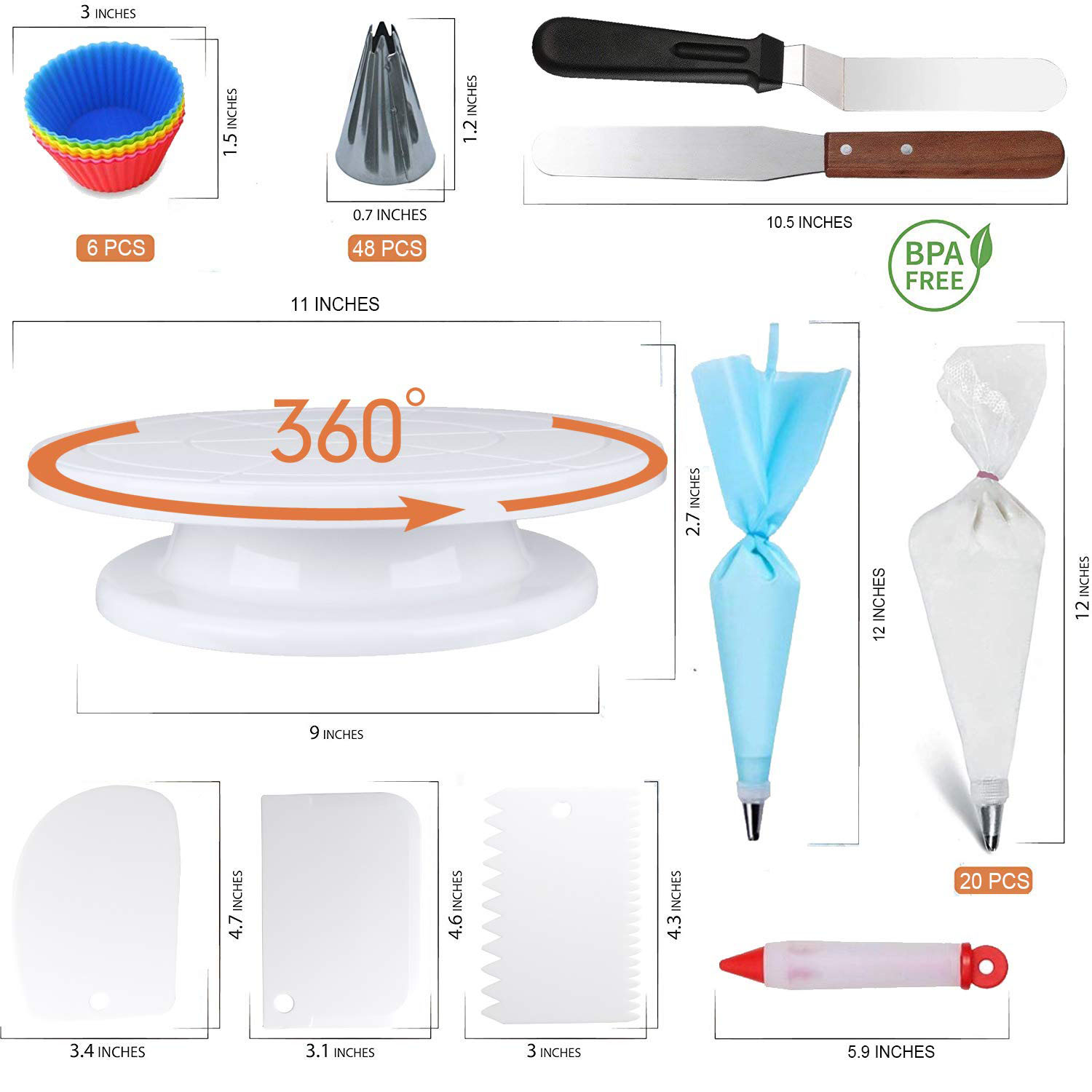 94 Pcs/sets Cake Decorating Baking Supplies Kit wi... – Grandado