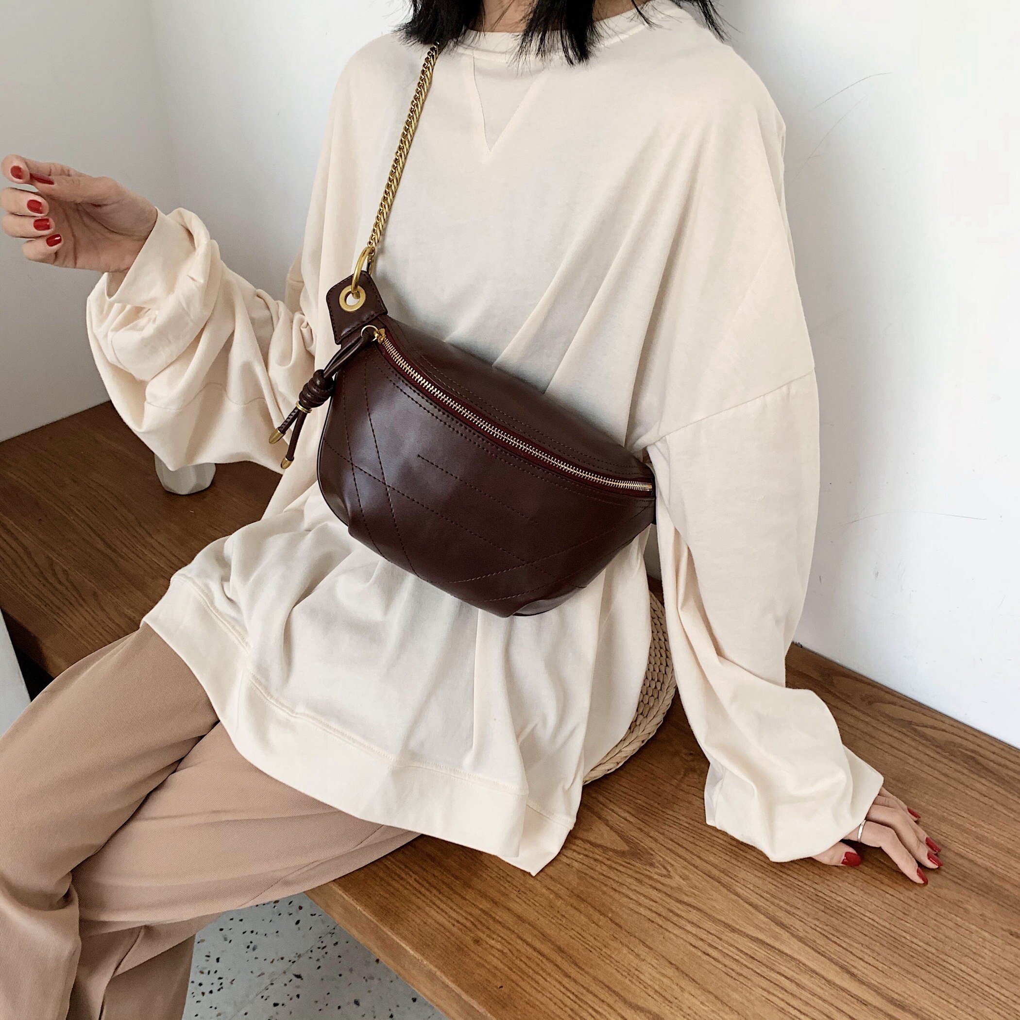 Solid Color PU Leather Crossbody Bags For Women Ch... – Vicedeal