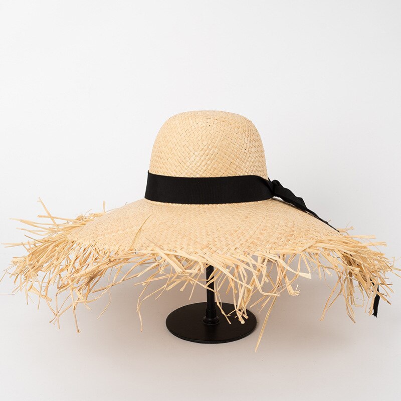 Sombrero de rafia de ala grande para mujer, gorro ... – Vicedeal