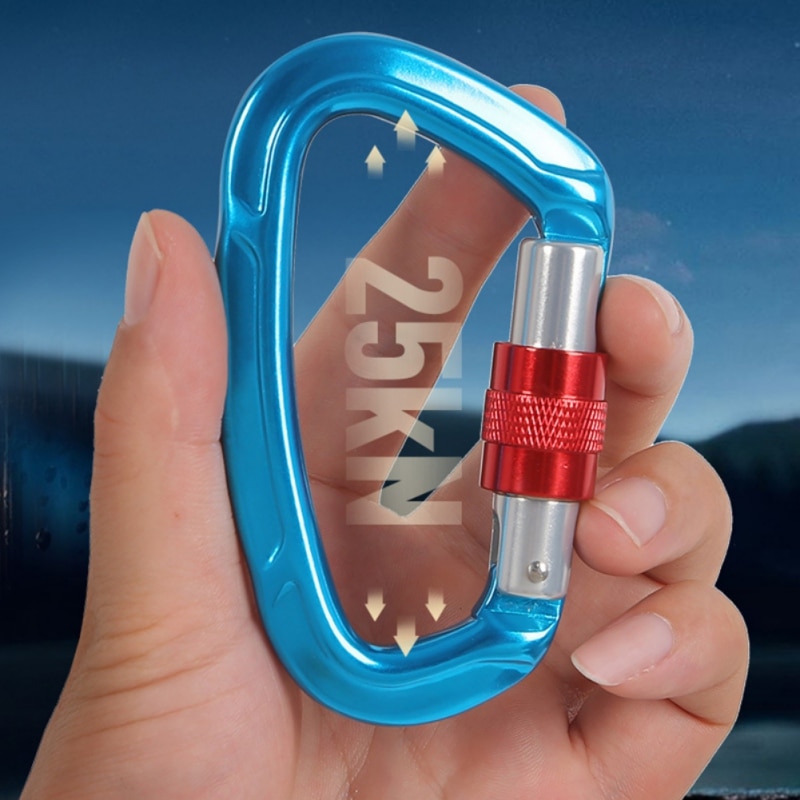 25KN Mountaineering Caving Rock Climbing Carabiner... – Vicedeal