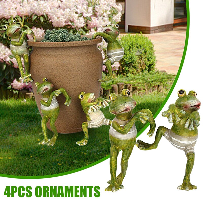 4 Pcs Cute Creatives Frog Decoration Resin Garden ... – Vicedeal