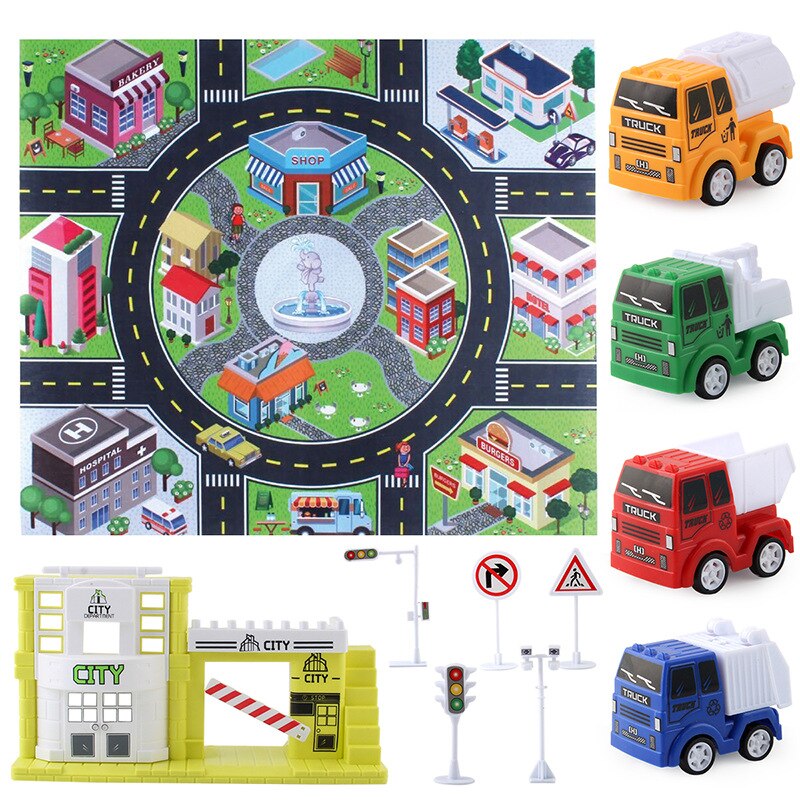 80*70CM Large City Kids Traffic Car Parking Play M... – Grandado