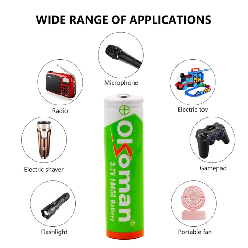 3.7V 18650 9800mAh Rechargeable Battery High Capac... – Grandado