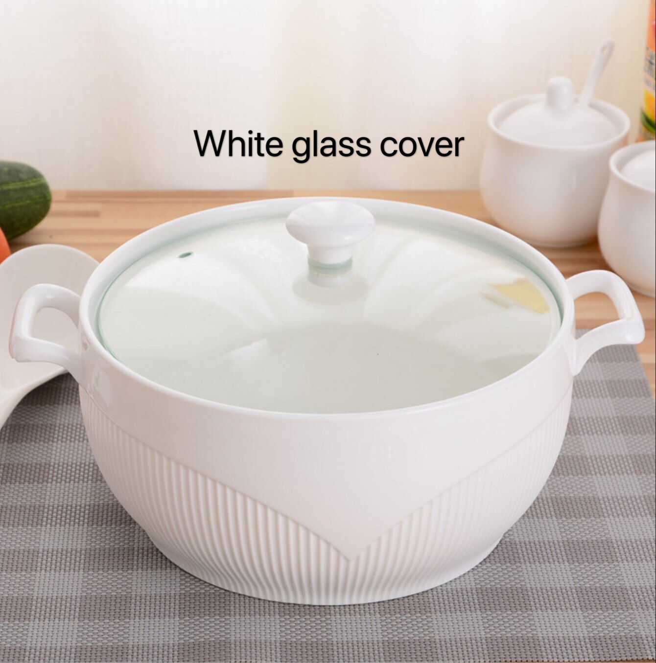 Ceramic Soup Pot White Round Nordic Phnom Penh 2.6... – Vicedeal