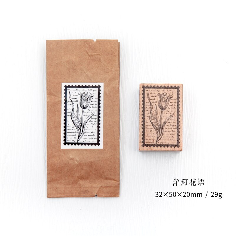 Vintage Postage stamp Leaves Flower decoration sta... – Vicedeal