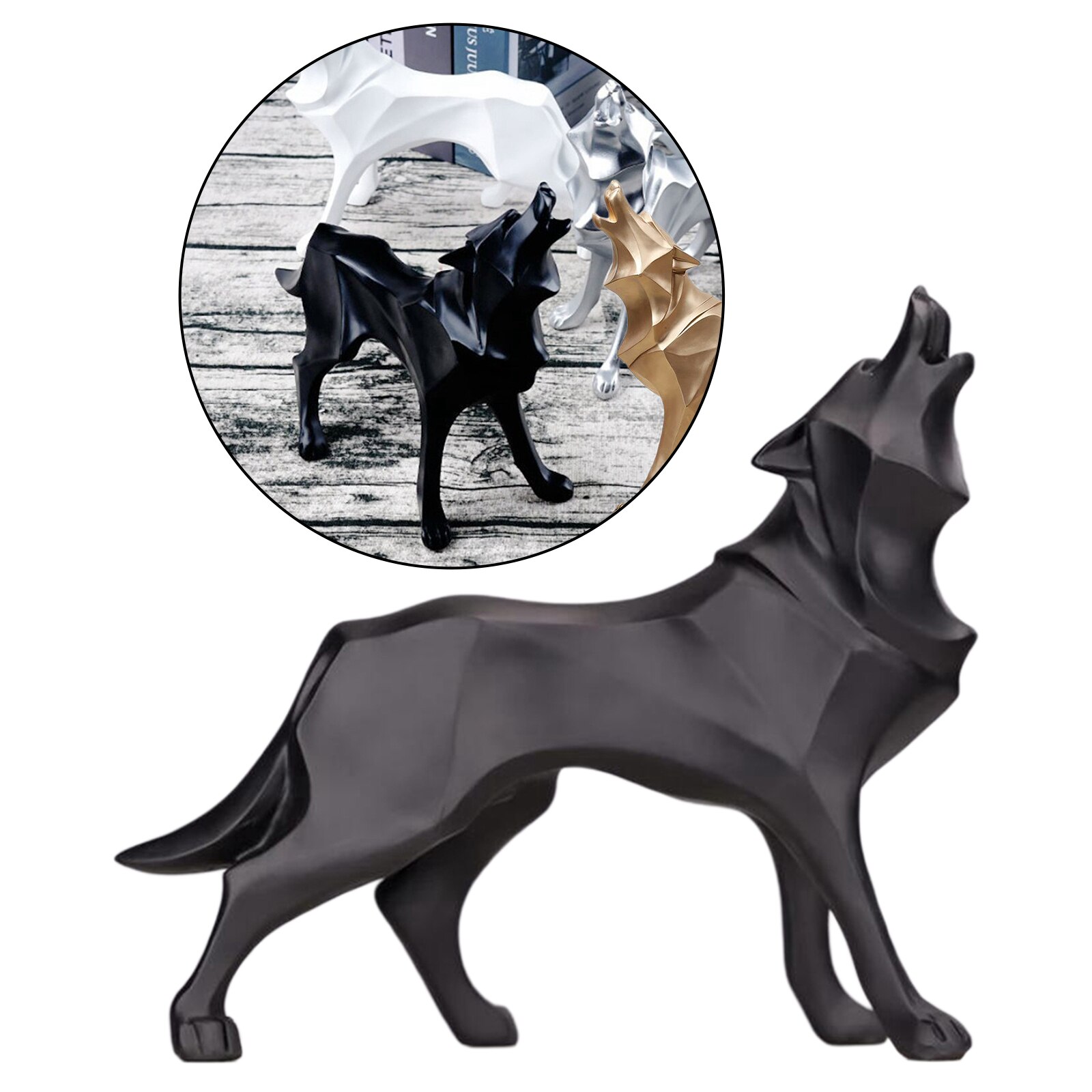 Premium Wolf Statues Hand Craved Animal Resin Scul... – Grandado