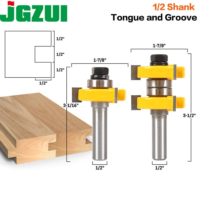 1-1/2" 2 Bit Tongue and Groove Router Bit Set - Jo... – Grandado