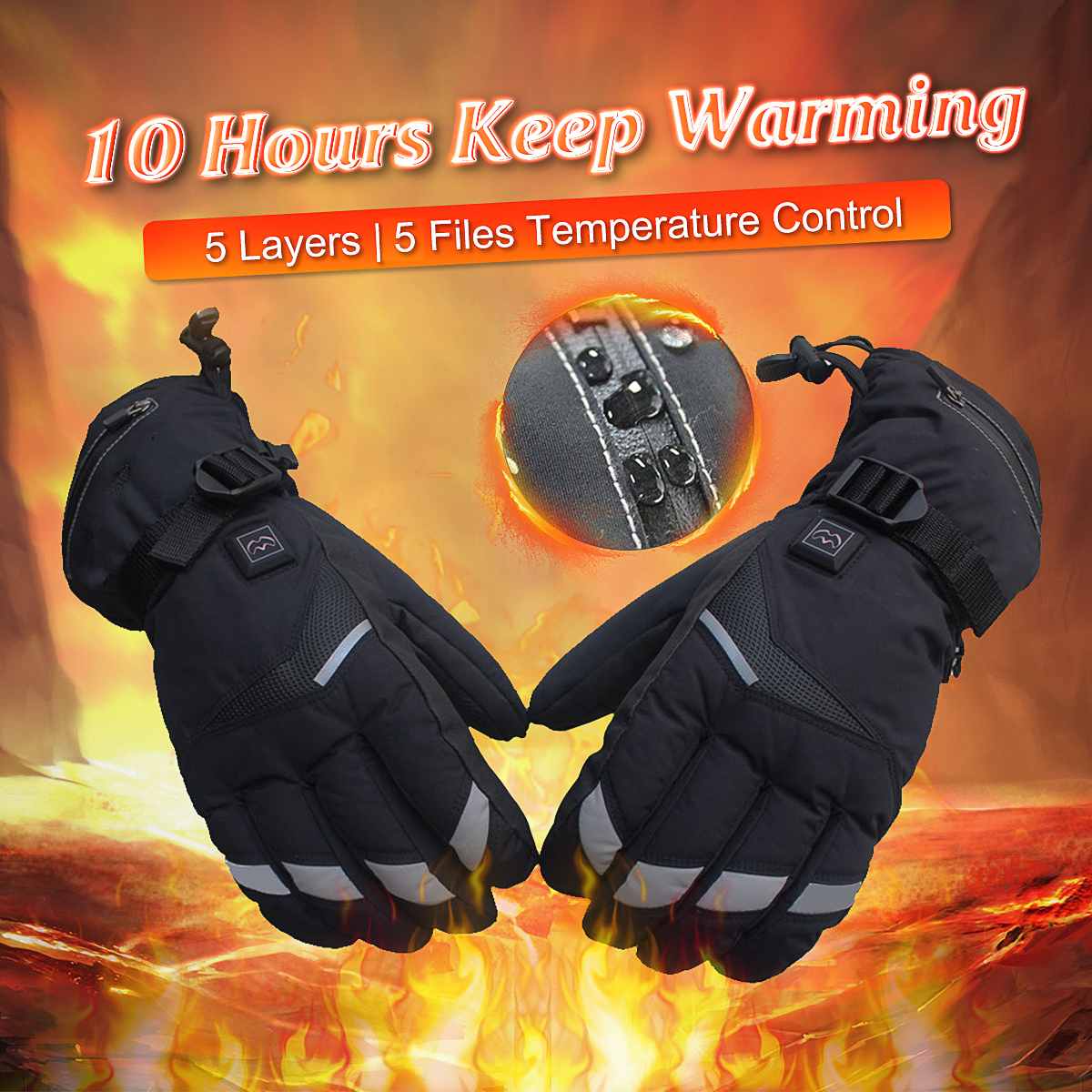 Laddningsbara elektriska uppvärmda handskar temper... – Vicedeal