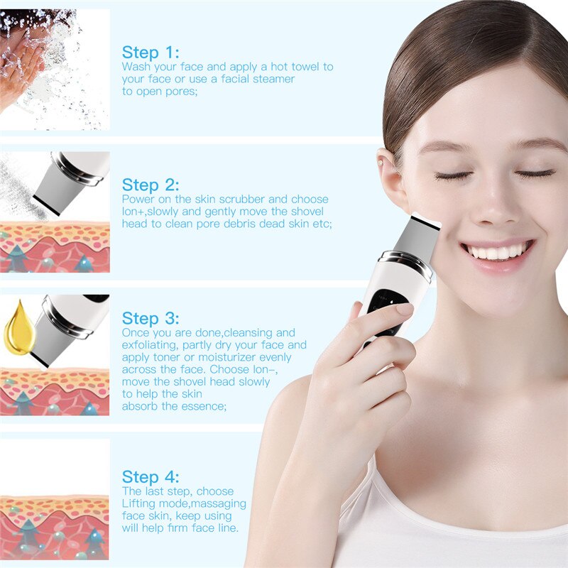 CkeyiN LCD Screen Ultrasonic Skin Scrubber Facial ... – Vicedeal