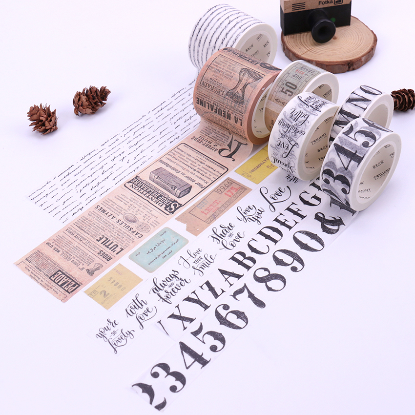 Vintage Poster Washi Tape English Letters Sticker ... – Grandado