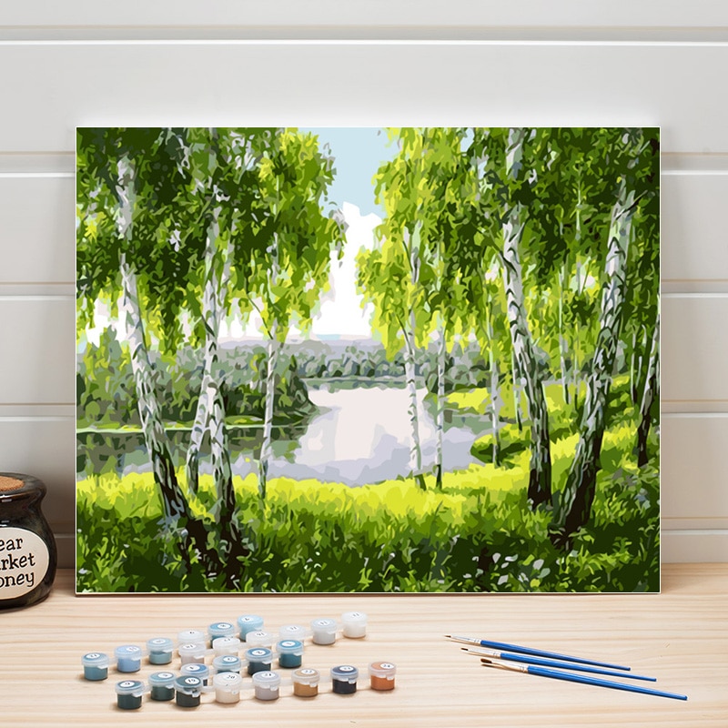 Paint Oil Painting By Number Landscape Tree DIY Ac... – Grandado