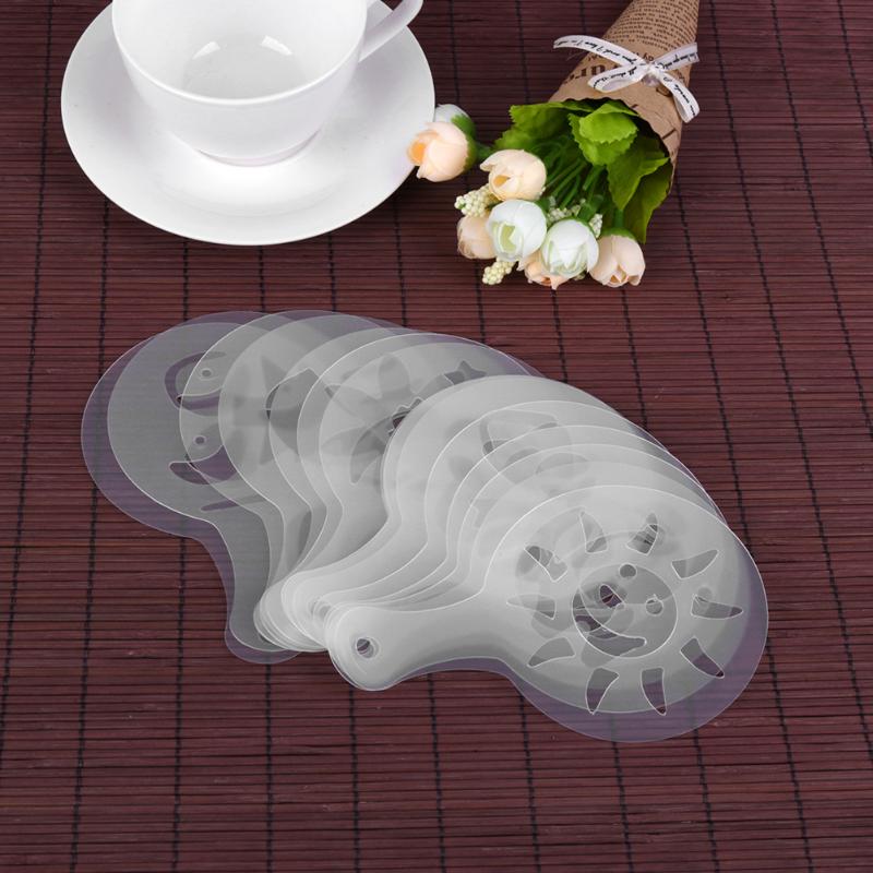 16pcs/set Plastic Coffee Milk Stencil Mold Latte C... – Grandado
