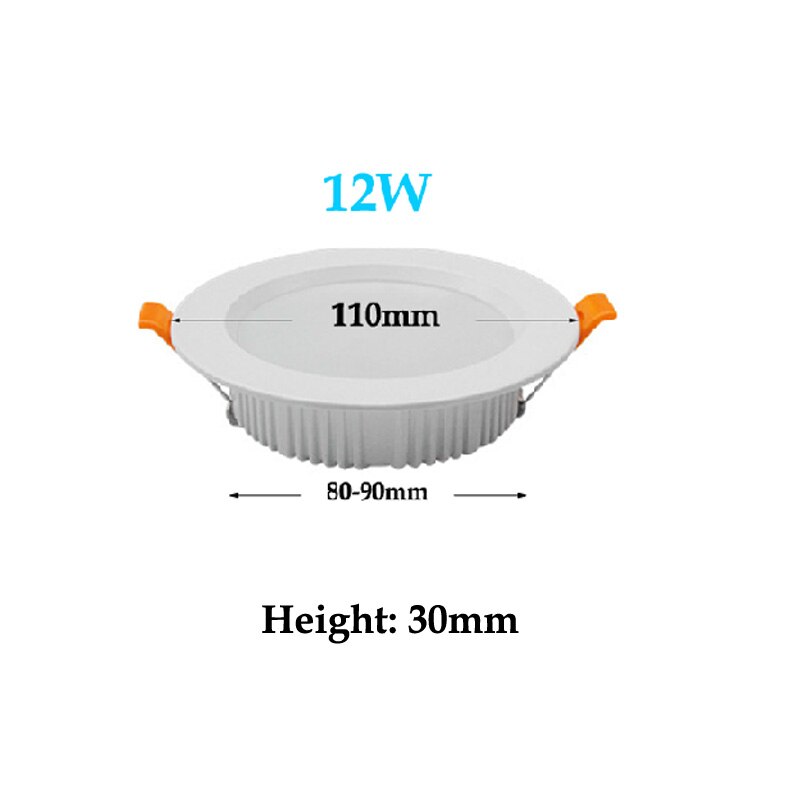 Luces LED empotradas 3W 5W 7W 9W 12W 15W lámparas ... – Vicedeal