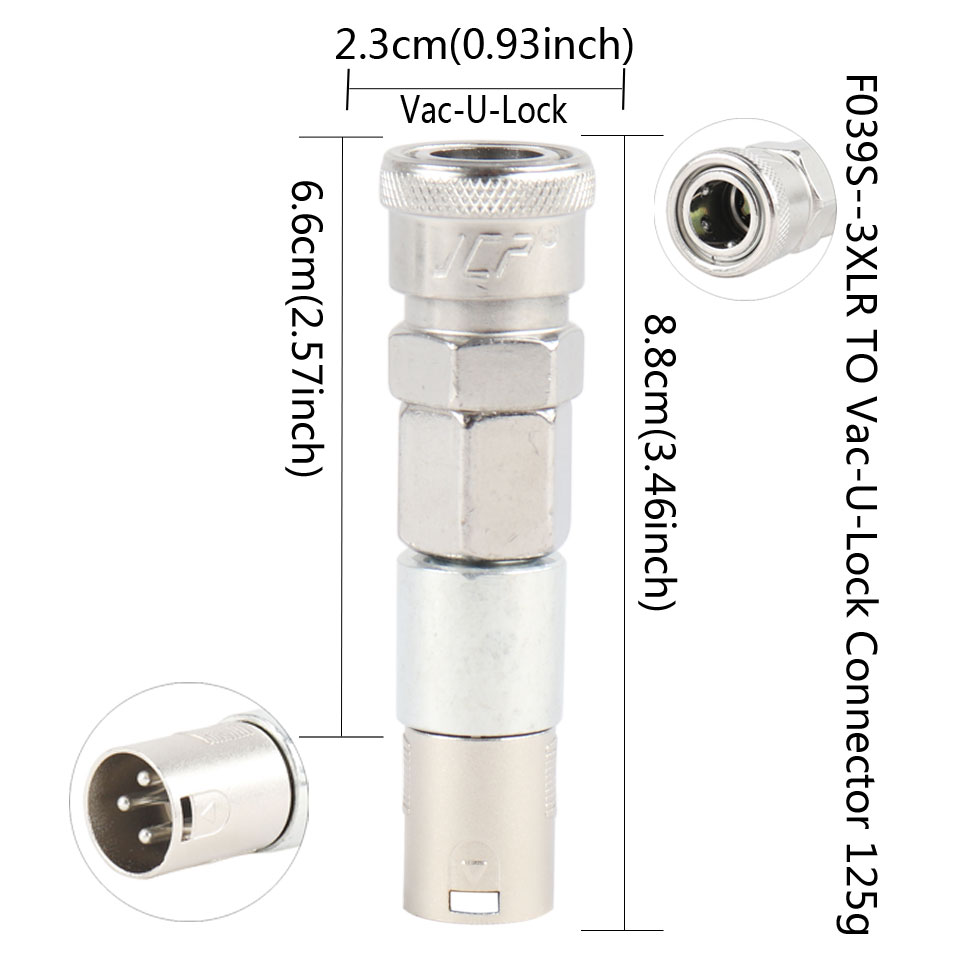 FREDORCH 3XLR Connector Adapter Change To vac-u-lo... – Grandado