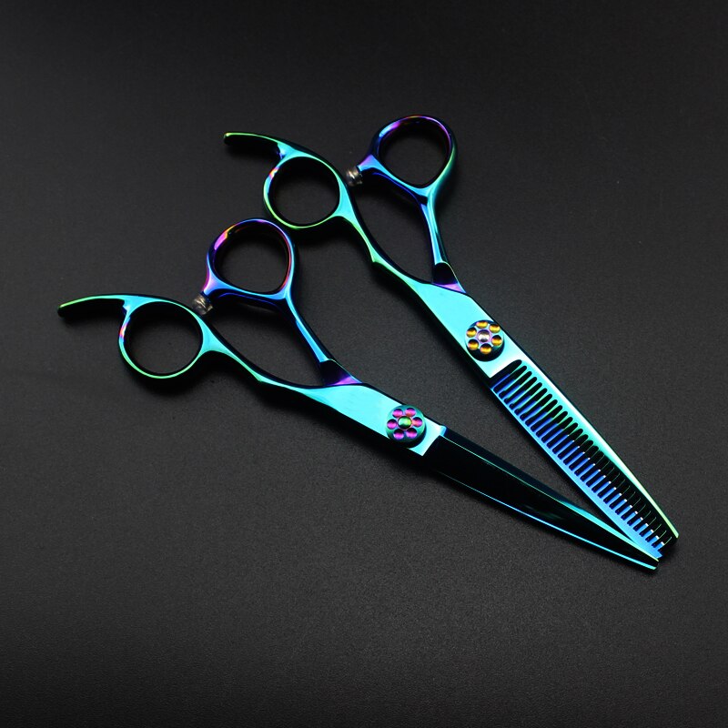 6 Inch Groen Haar Schaar Japan 440C Kappers Schaar... – Grandado