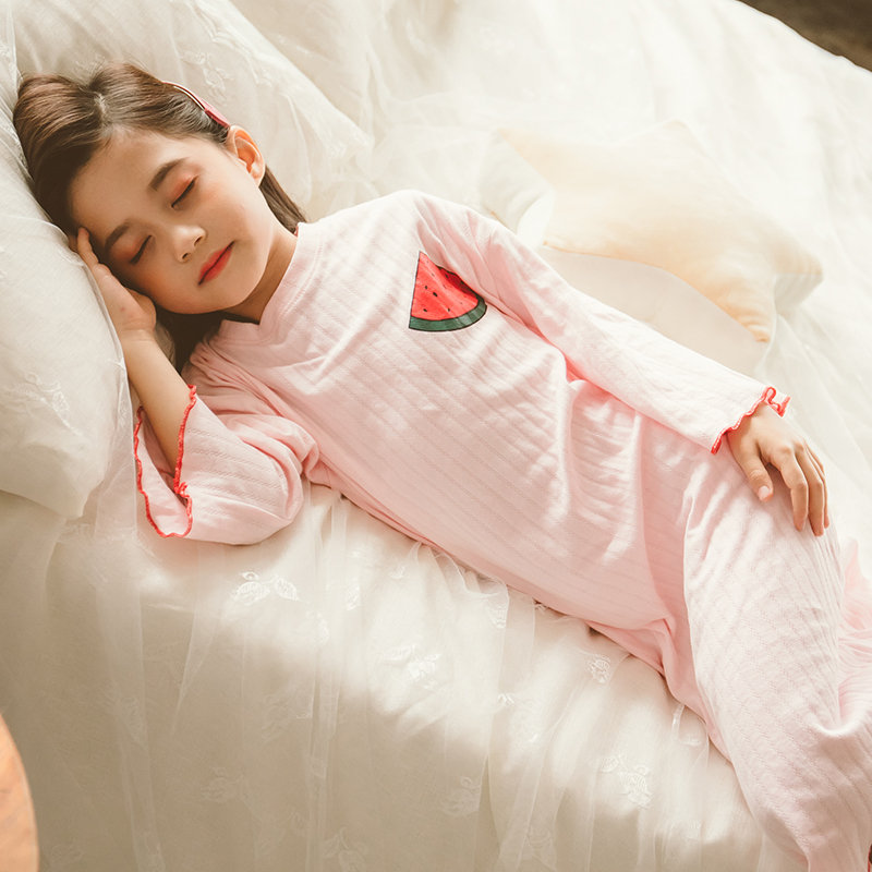 Loose Style Kids Cotton Knit Pajamas For Girls Wat... – Grandado
