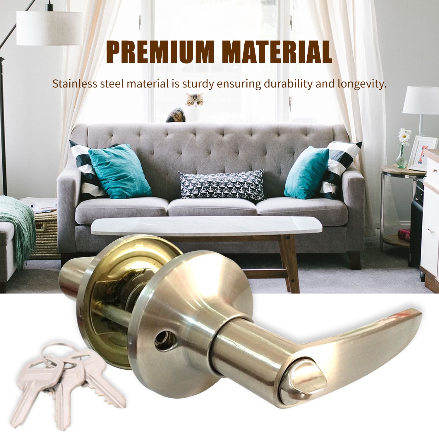 Bathroom Door Lever Lock Set Interior Door Lock Se... – Grandado