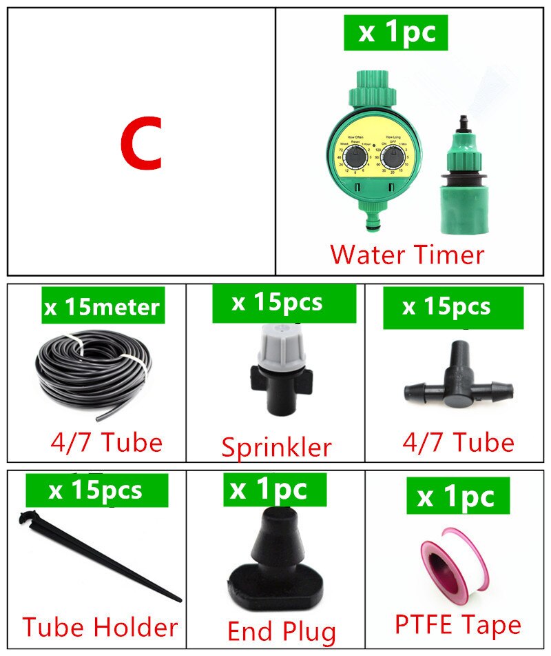 5-40m Misting Sprinkler With Splitter Water Timer ... – Vicedeal