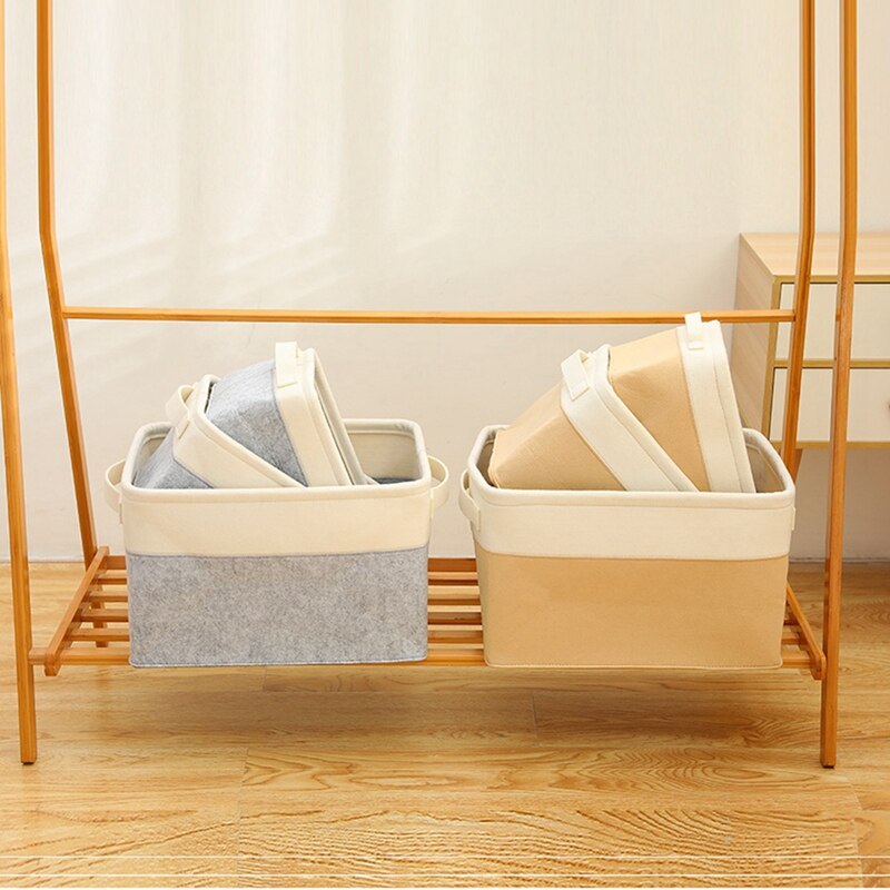 Practical Folding Storage Basket Felt Fabric Stora... – Grandado