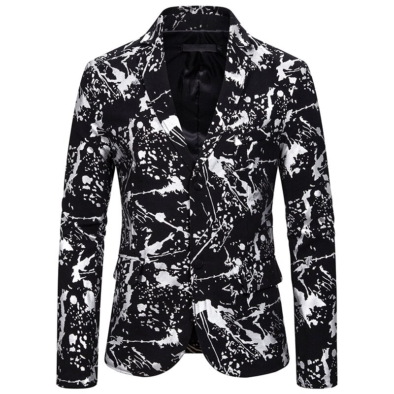 Herren Splash Tinte Drucken Kleid Anzug Jacke Einr... – Grandado