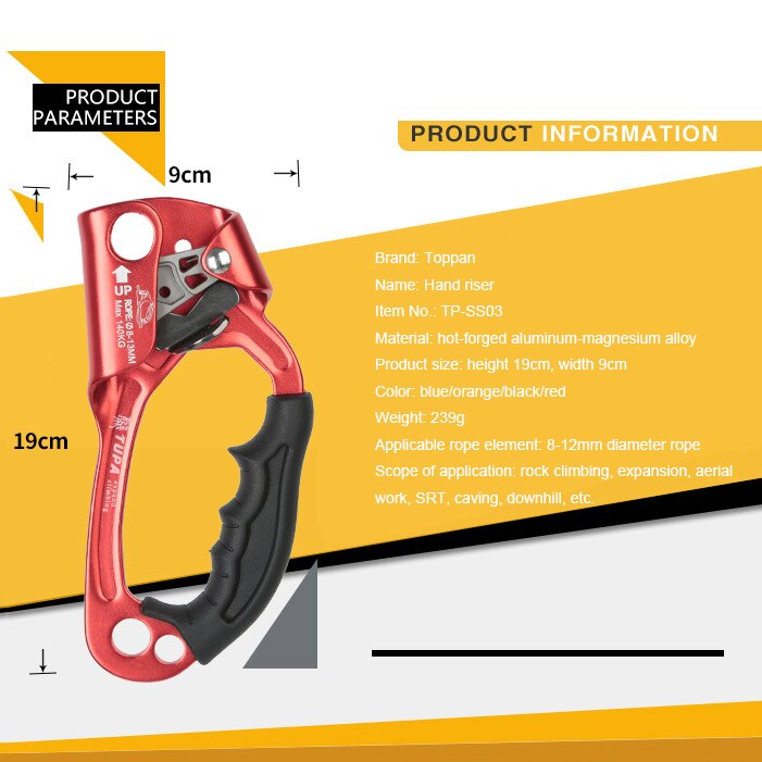 Outdoor Climbing Right-handed Ascender Hands-down ... – Grandado