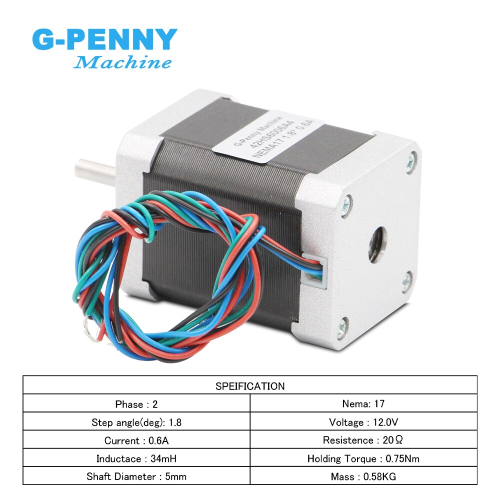 Nema17 stepper motor 0.6A 0.75Nm motor 60mm length... – Grandado
