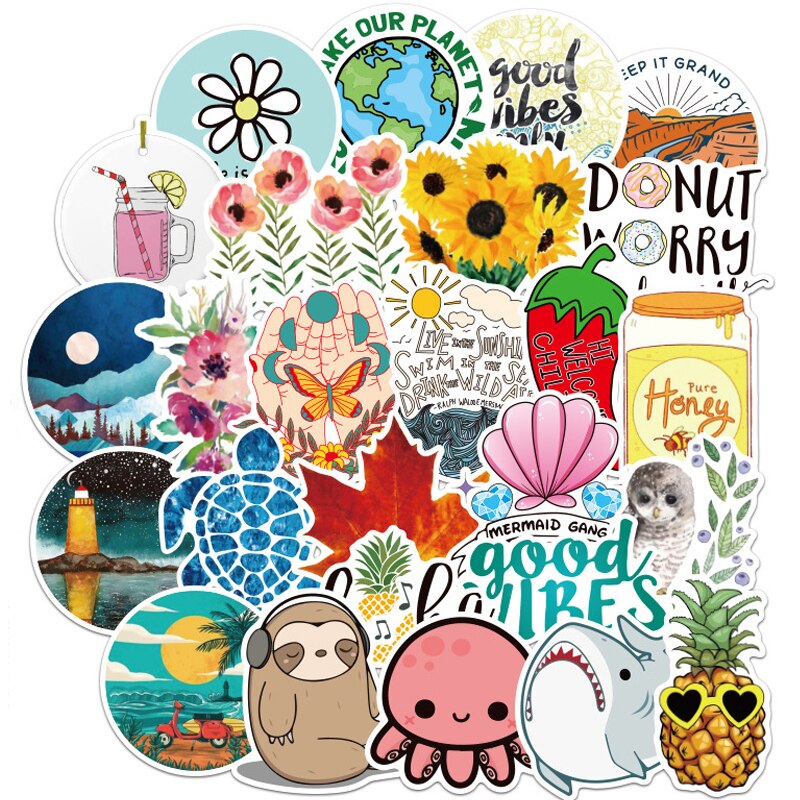 100Pcs Eenvoudige Meisje Leuke Cartoon Indie Pop S... – Vicedeal