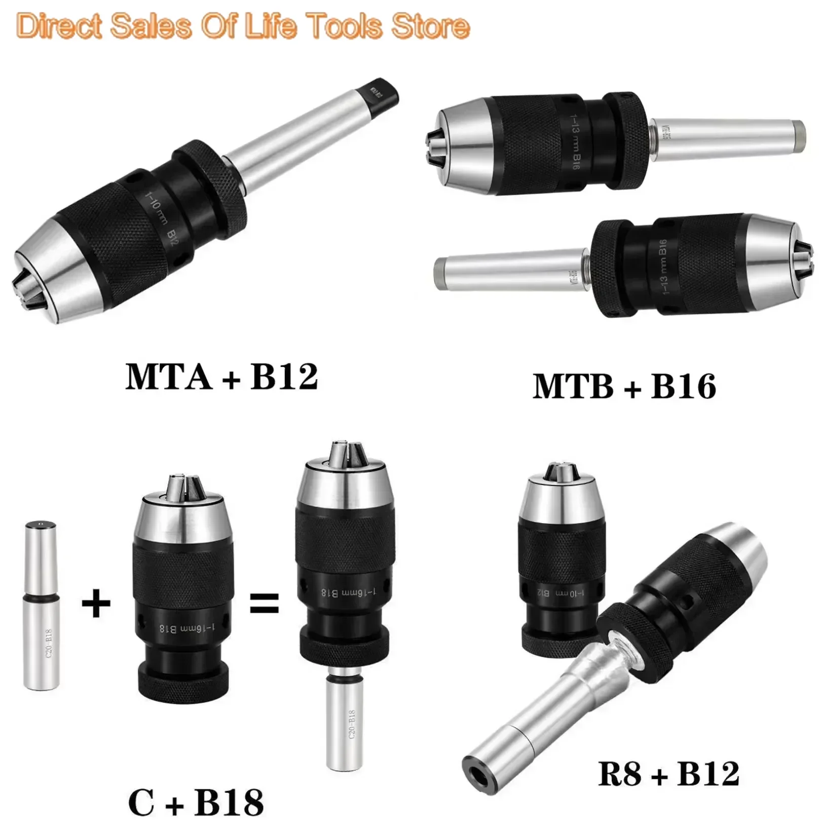 Drill Chuck Arbor 1-16mm Self Tighten Keyless Dril... – Grandado