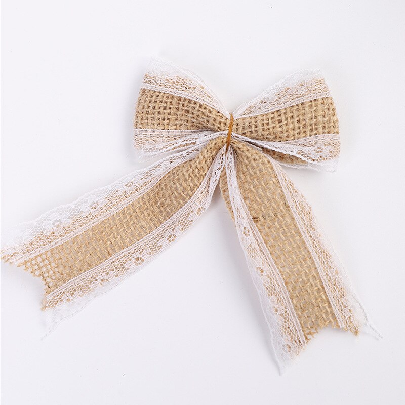 5Pcs Natual Jute Bows Kerstboom Topper Bow Krans S... – Grandado