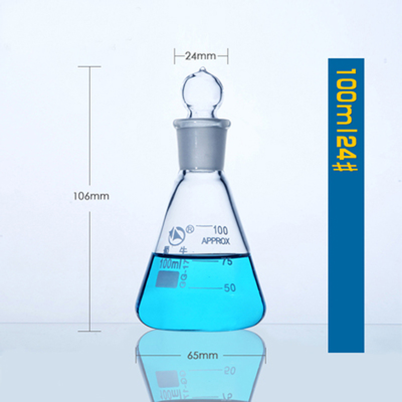 Glass triangle flask with Standard plug Chemistry ... – Vicedeal