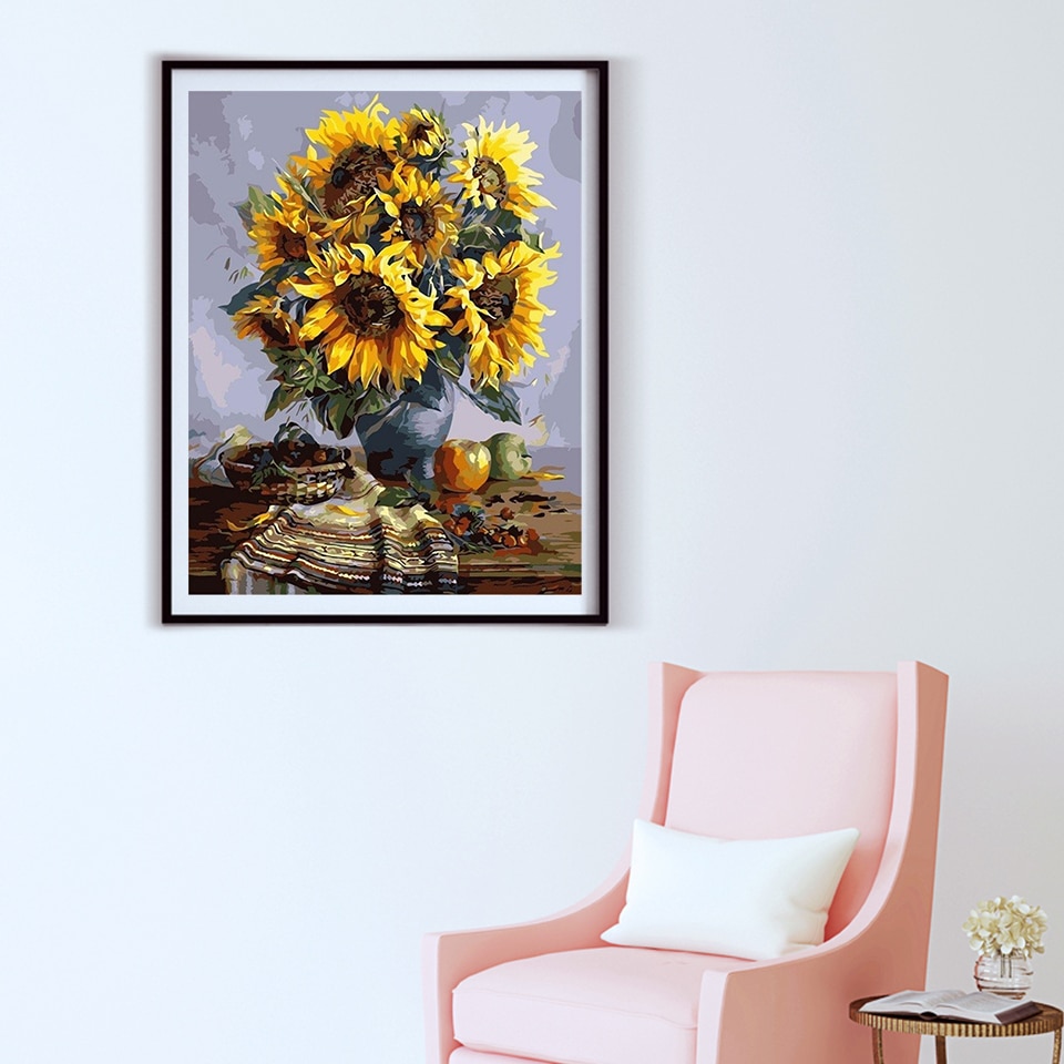 AZQSD 40x50cm Oil Painting By Numbers Flowers Pict... – Grandado