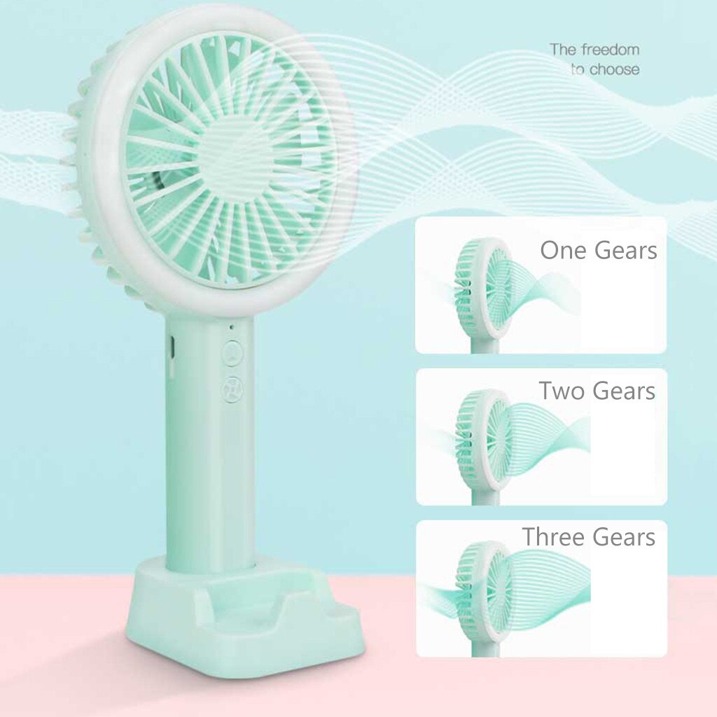 Air Fan Cute Cartoon Handheld USB Rechargeable Fan... – Vicedeal