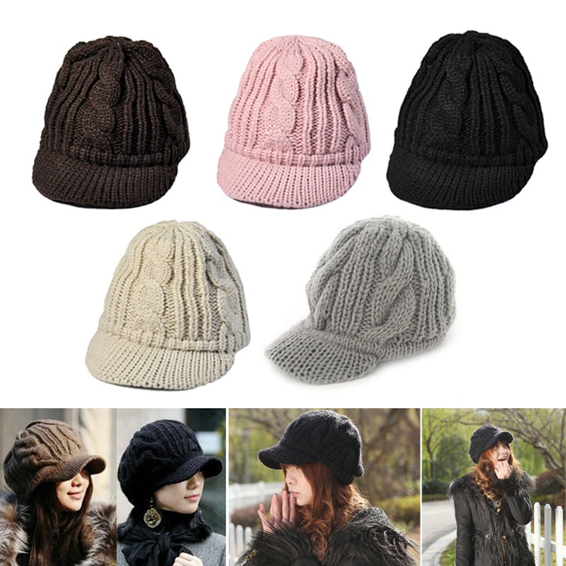 Vrouwen Gebreide Pet Warm Houden Elastische Mutsen... – Grandado