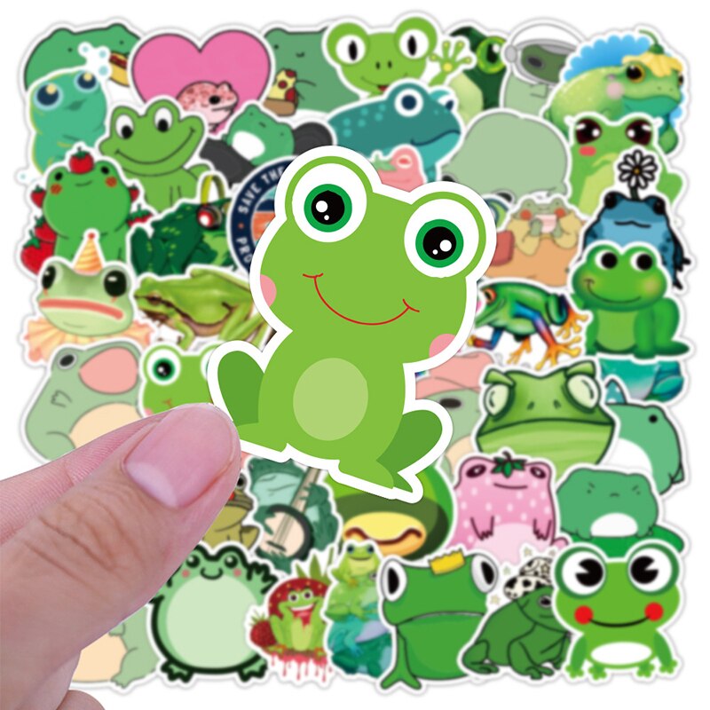 50PCS/set Cute Frog Cartoon Stickers Adhesive Stic... – Grandado
