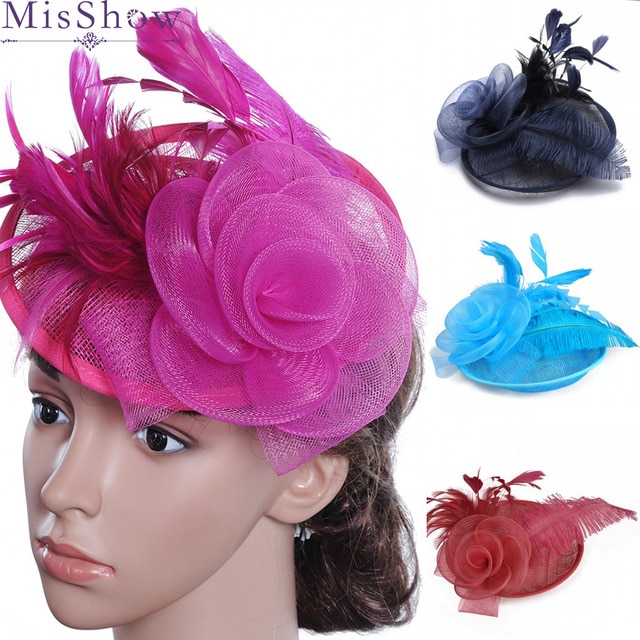 Goedkope Vrouwen Bruiloft Hoed Bloem Rose Red Brid... – Vicedeal