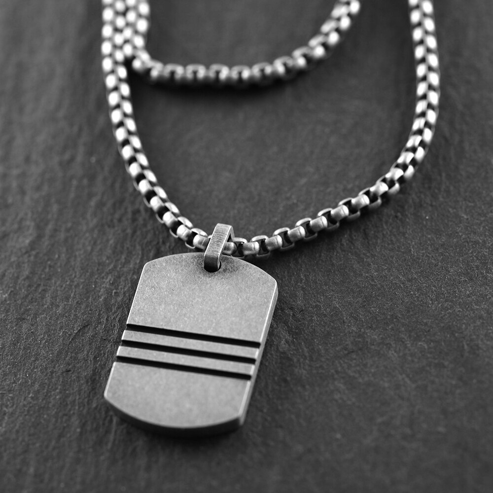 Edelstahl männer halskette Jahrgang alte typenschi... – Grandado