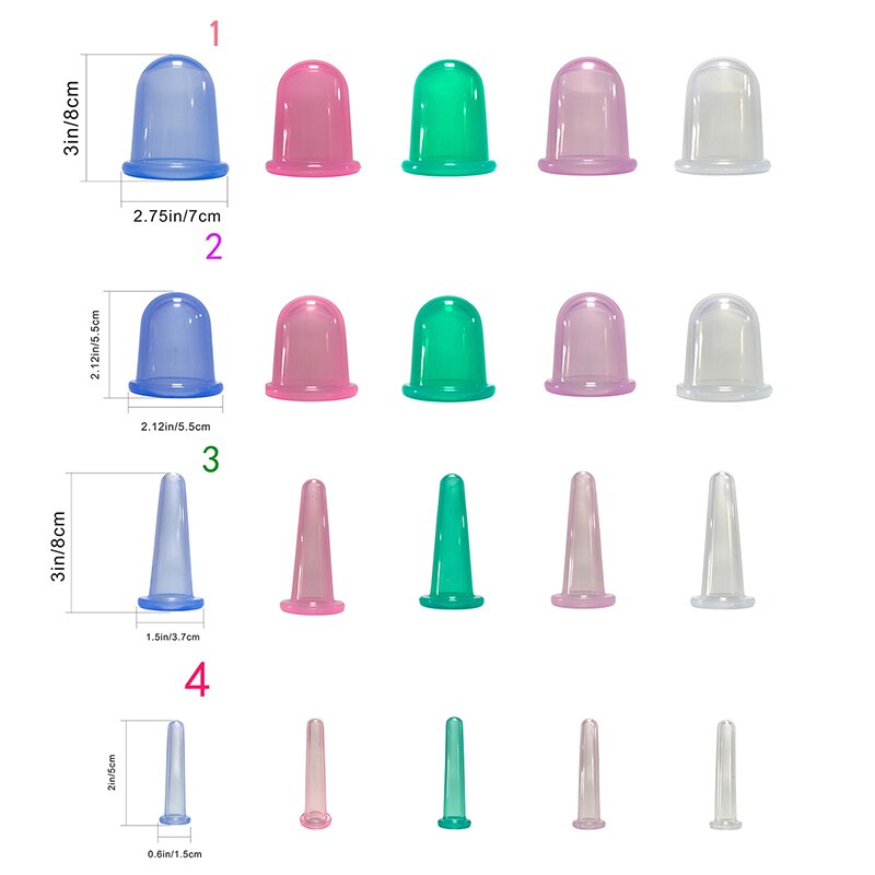 4 Stks/set Siliconen Anti Cellulite Cup Vacuüm Massage Zuignappen Body ...