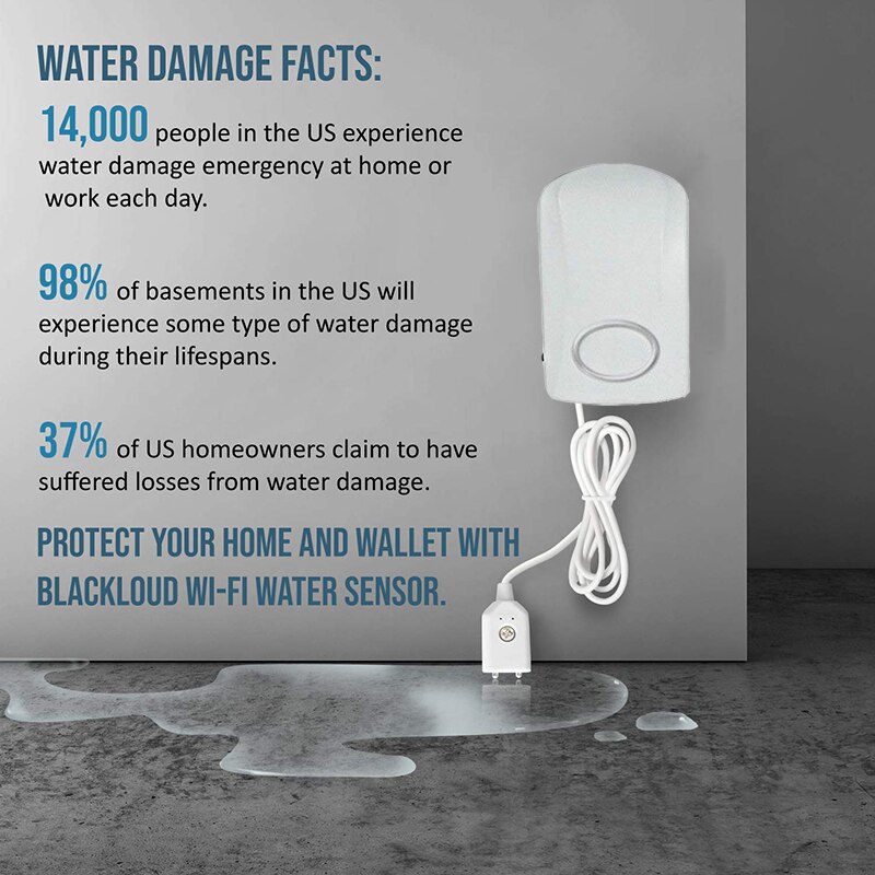 Household overflow alarm 130DB high decibel water ... – Vicedeal