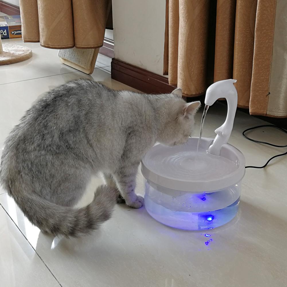 2L Dolphin Swan Neck Pet Cat Water Dispenser USB C... – Grandado