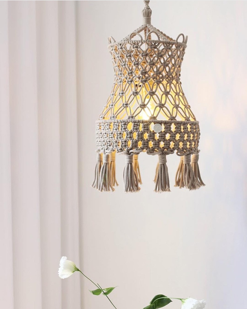 Handmade Macrame Pendant Lamp Shade Boho Chic Home... – Grandado