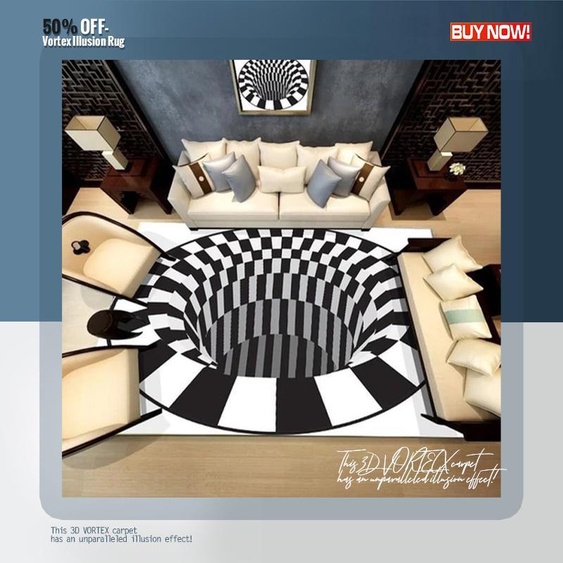 Vortex Illusion Rug 3D Vortex Carpet Living Room D... – Grandado