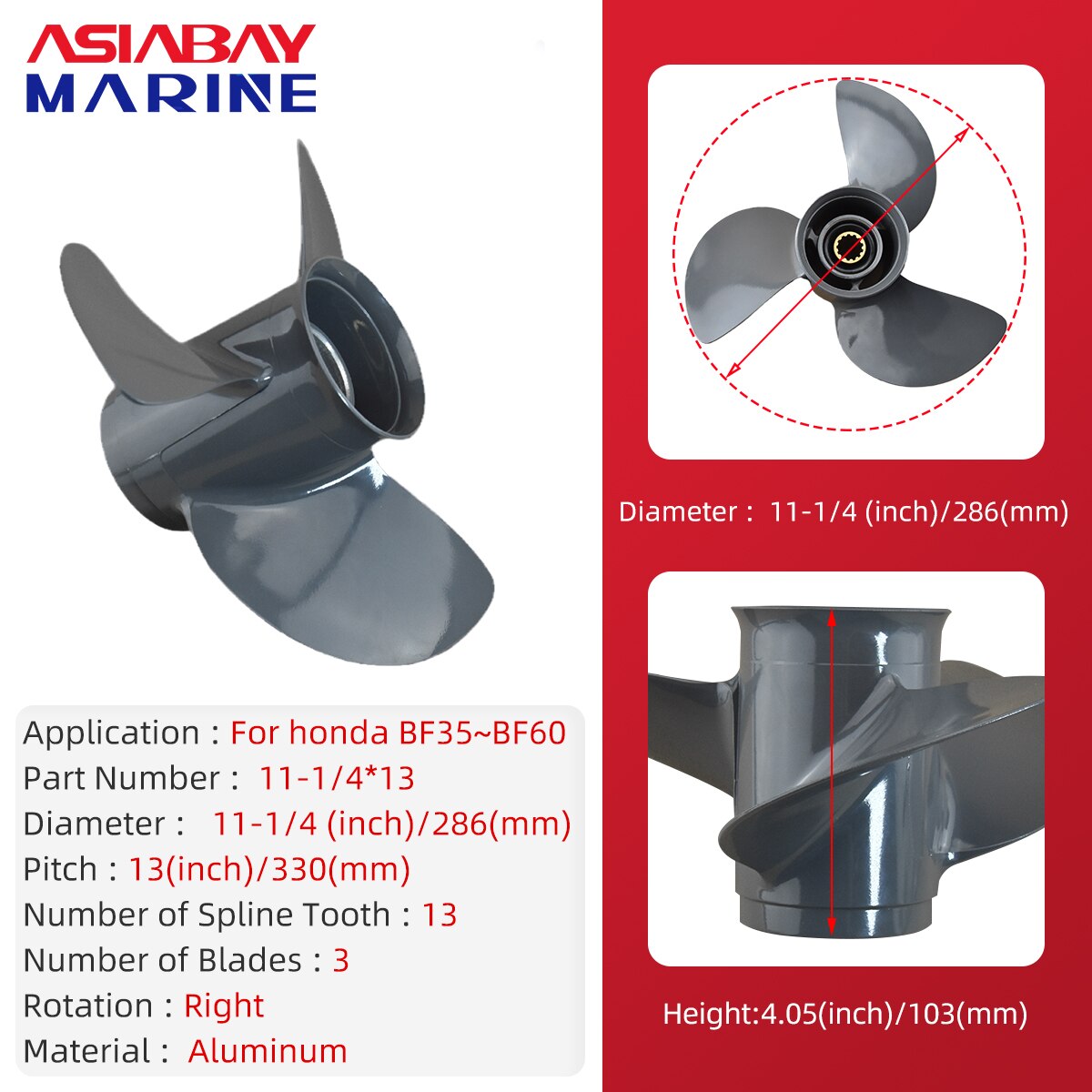 Outboard Propeller For Honda 35hp 40hp 50hp 60hp 1... – Vicedeal