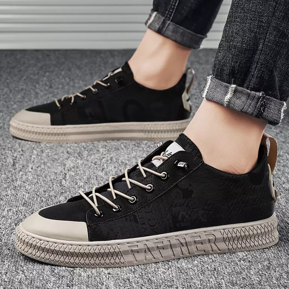 Men Canvas Shoes Sewing Summer Leisure Lace up Rom... – Grandado