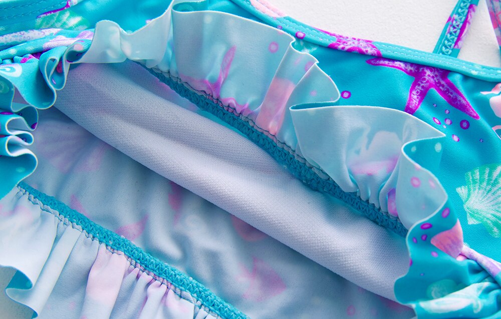 2~8Year Toddler Baby Girls Swimsuit Blue shell Gir... – Grandado