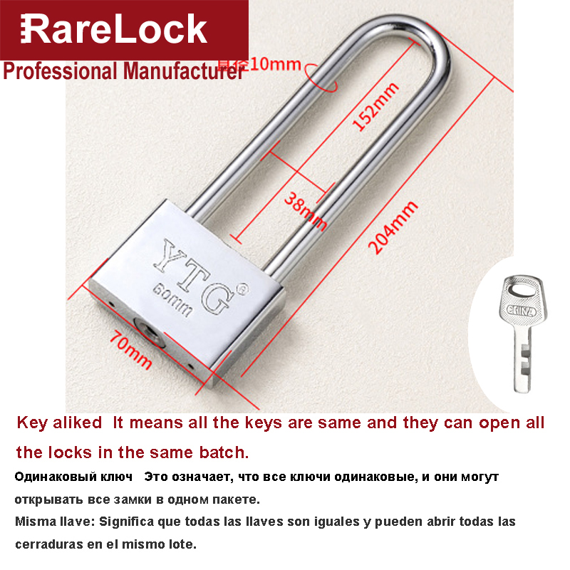 Long Handle Padlock Key Lock 30-70mm for Garden Ga... – Vicedeal