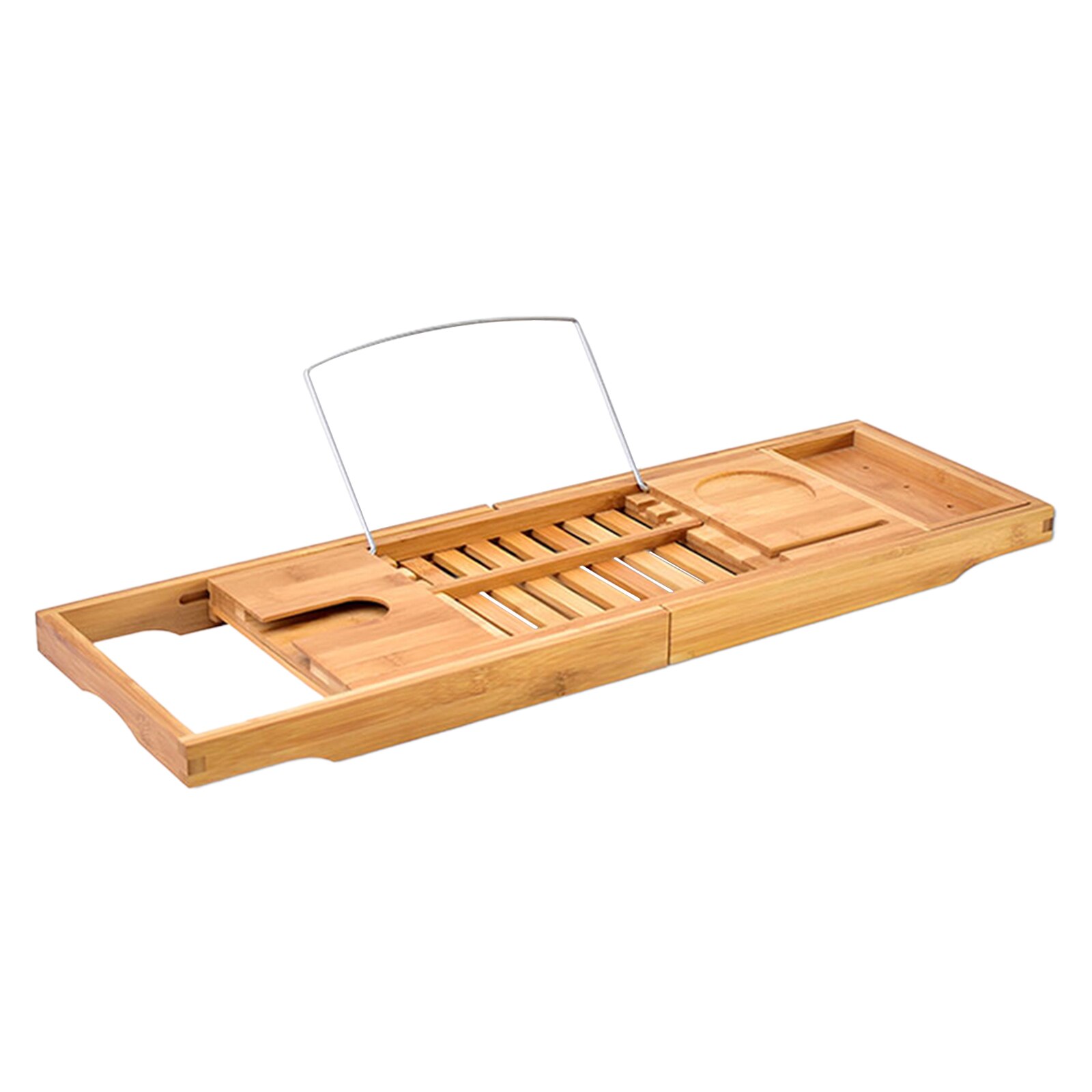 Wooden Bathtub Tray Caddy Home Spa with Reading Ra... – Grandado