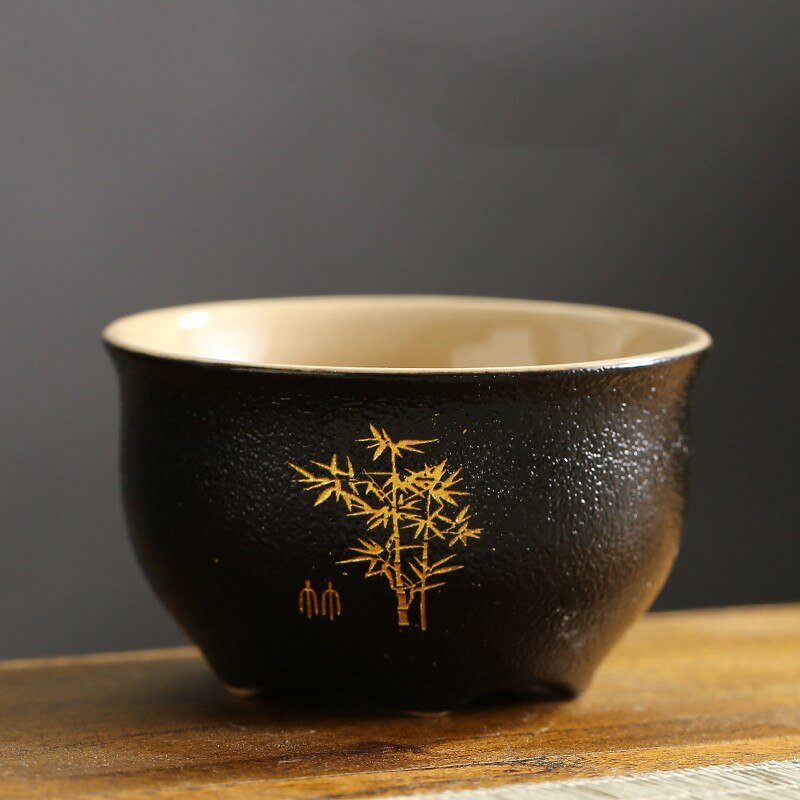 4 pcs/lot Retro Black pottery Teacup Coffee cup Ce... – Grandado